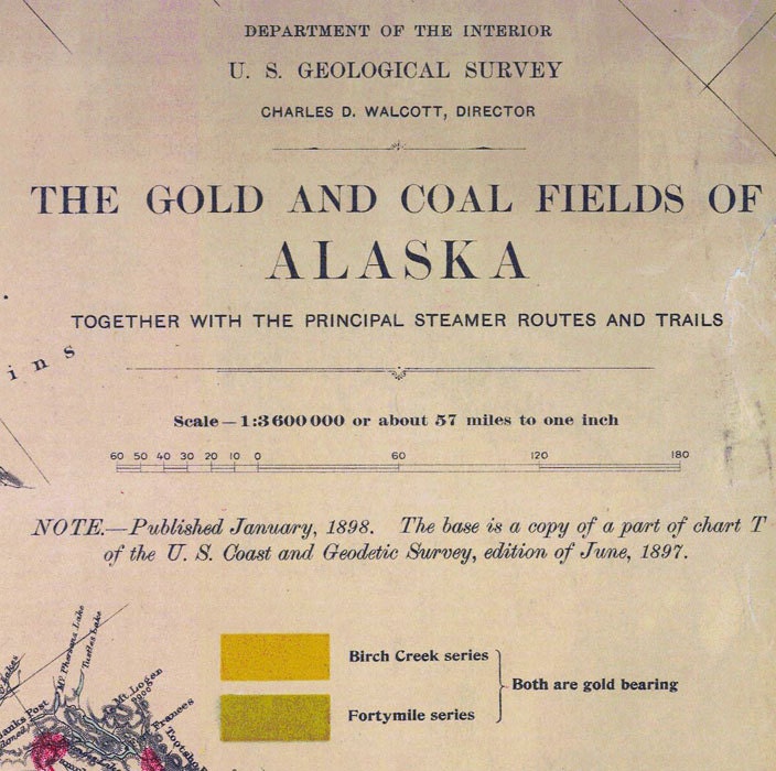 1898 Map of Alaska Gold and Coal Fields | Etsy