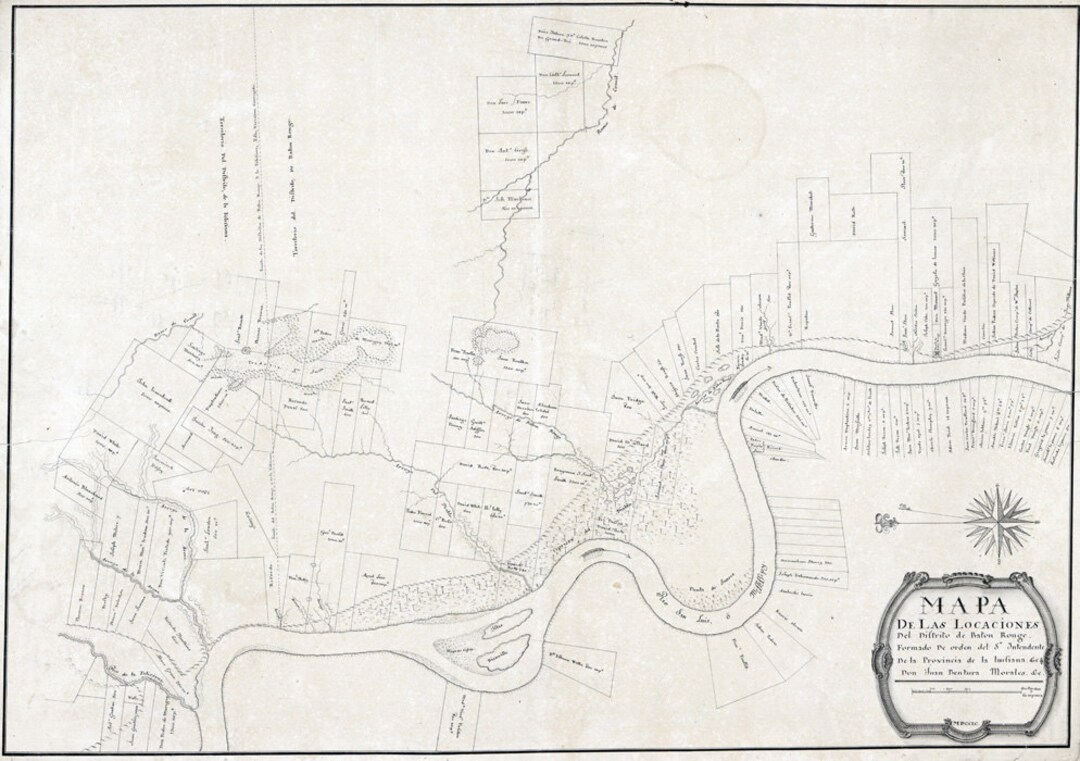 1799 Cadastral Map of Baton Rouge Louisiana - Etsy