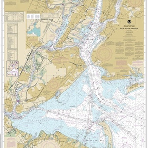 2023 Nautical Chart of New York Harbor - Etsy