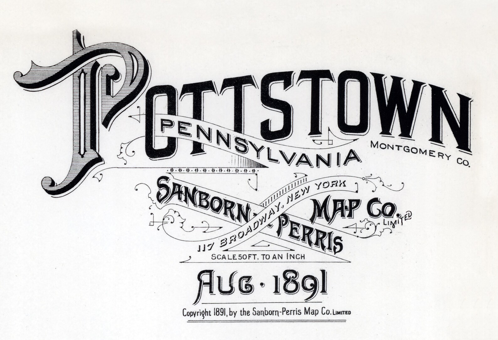 1891 Town Map of Pottstown Montgomery County Pennsylvania - Etsy