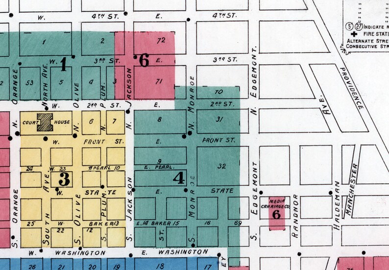 1907 Town Map of Media Delaware County Pennsylvania - Etsy