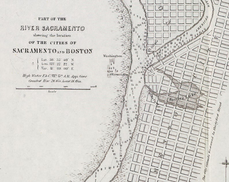 1850 Nautical Chart of the Sacramento River California - Etsy