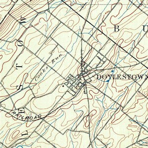 1890 Topo Map of Doylestown PA Quadrangle Bucks County - Etsy