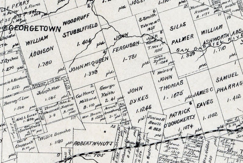 1880 Map of Williamson County Texas Georgetown - Etsy