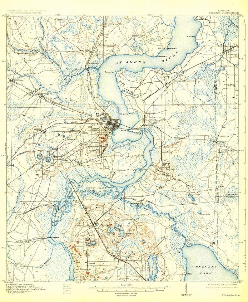 1915 Topo Map of Palatka Florida Quadrangle - Etsy