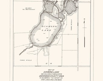 Diamond Lake Map - Etsy
