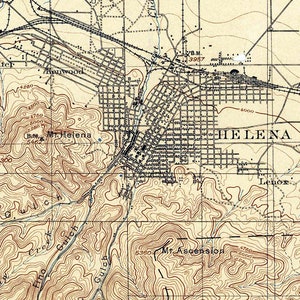1899 Topo Map of Helena Montana Quadrangle - Etsy