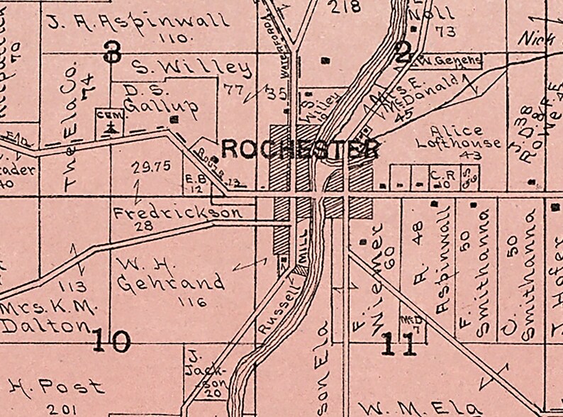 1908 Map of Rochester Township Racine County Wisconsin - Etsy