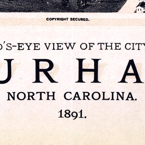 1891 Panoramic Map of Durham North Carolina - Etsy