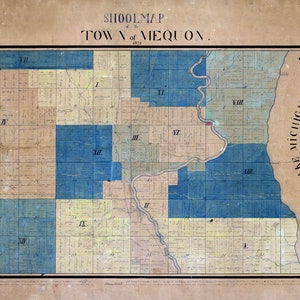1872 Farm Line Map of Mequon Wisconsin - Etsy