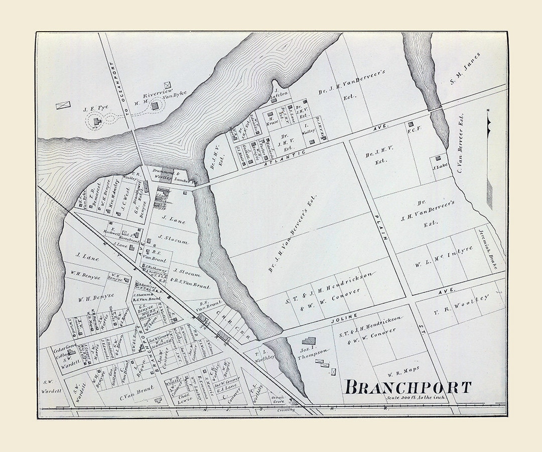 1878 Map of Branchport New Jersey - Etsy