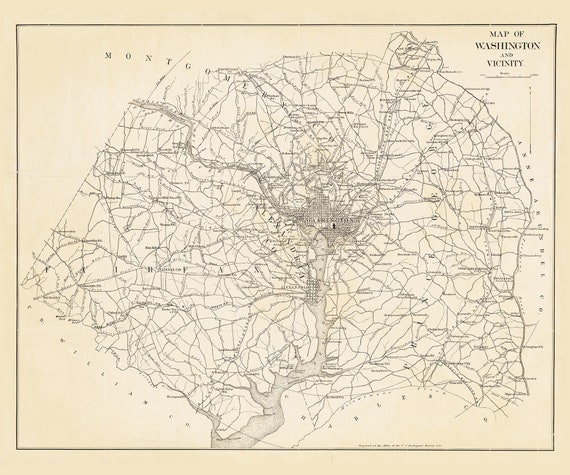 1882 Map of Washington DC and Vicinity Fairfax County Prince - Etsy