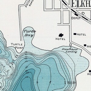 1898 Map of Lake Elkhart Sheboygan County Wisconsin - Etsy