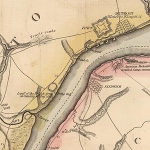 1813 Map of the Detroit River - Etsy