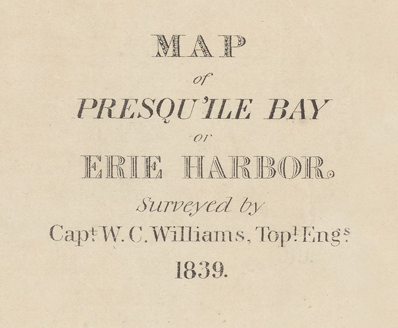 1841 Map of Presque Isle Bay Lake Erie Pennsylvania | Etsy