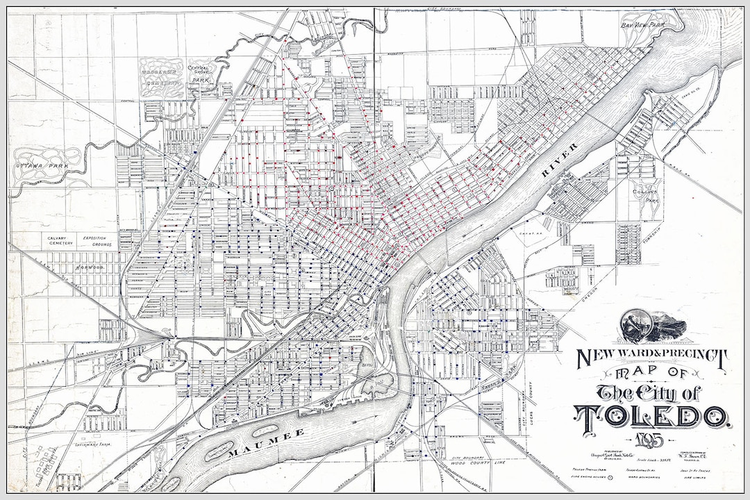 1895 Map of Toledo Ohio - Etsy