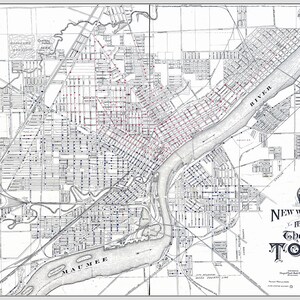1895 Map of Toledo Ohio - Etsy