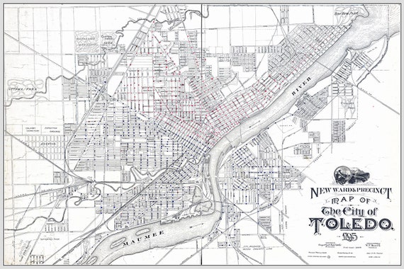 1895 Map of Toledo Ohio - Etsy