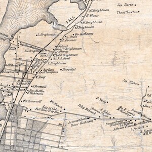 1850 Town Map of Fall River Bristol County Massachusetts - Etsy