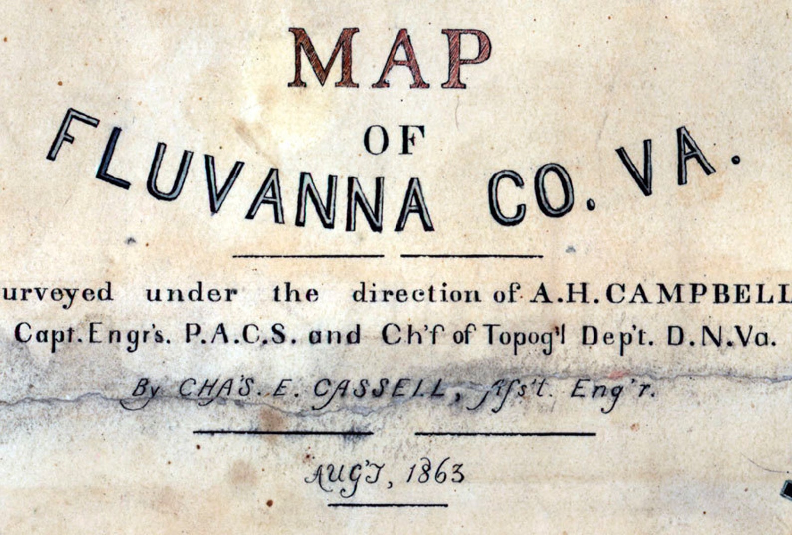 1863 Map of Fluvanna County Virginia Family Names Genealogy | Etsy