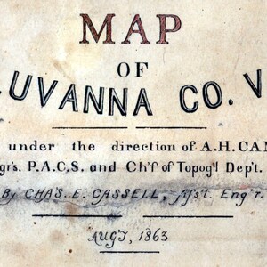 1863 Map of Fluvanna County Virginia Family Names Genealogy - Etsy
