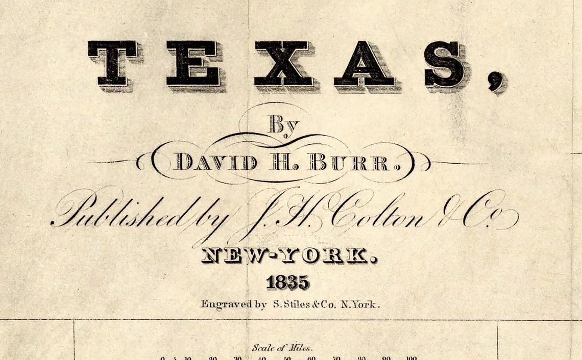 1835 Map of Texas - Etsy