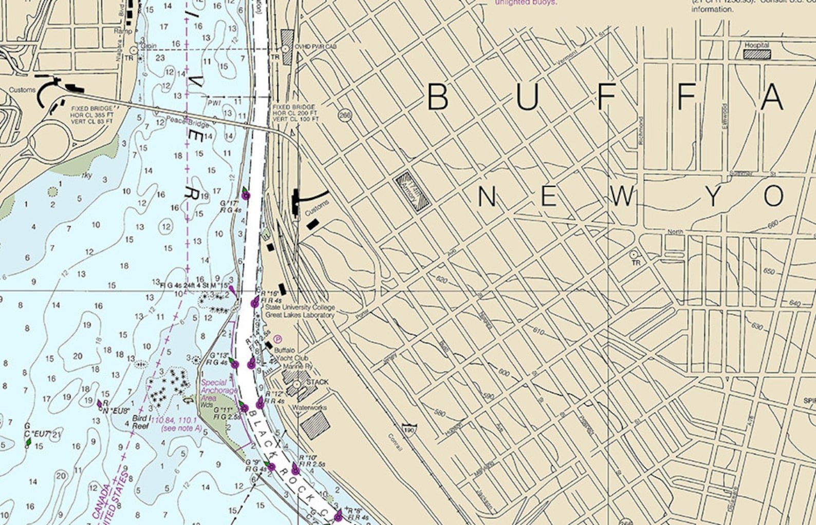 2012 Nautical Map of Buffalo Harbor New York | Etsy