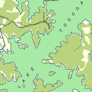 1935 Map of Blue Ridge Lake Georgia Lake Toccoa - Etsy