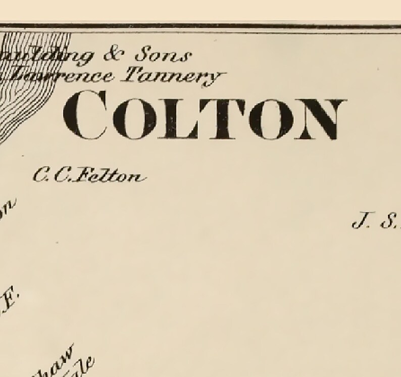 1865 Town Map of Colton Saint Lawrence County New York - Etsy