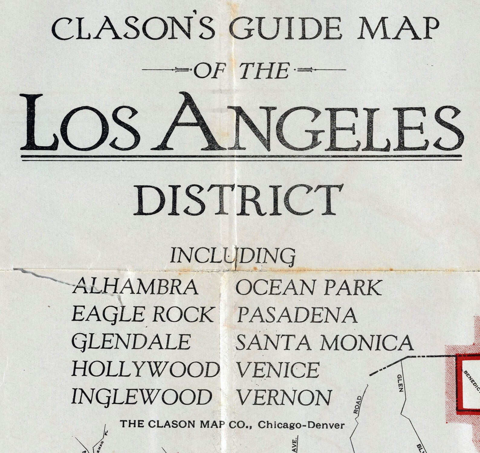 1923 Map of Los Angeles California - Etsy