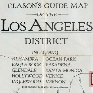 1923 Map of Los Angeles California - Etsy