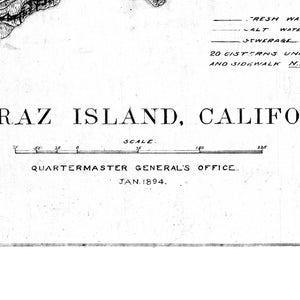 1894 Map of Alcatraz Island California - Etsy