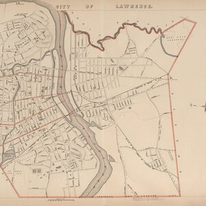1891 Map of Lawrence Massachusetts - Etsy