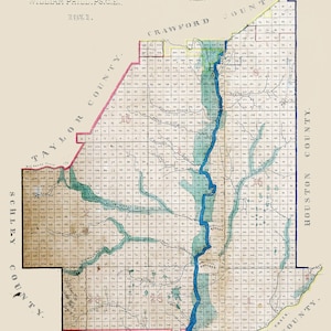 1871 Map of Macon County Georgia - Etsy