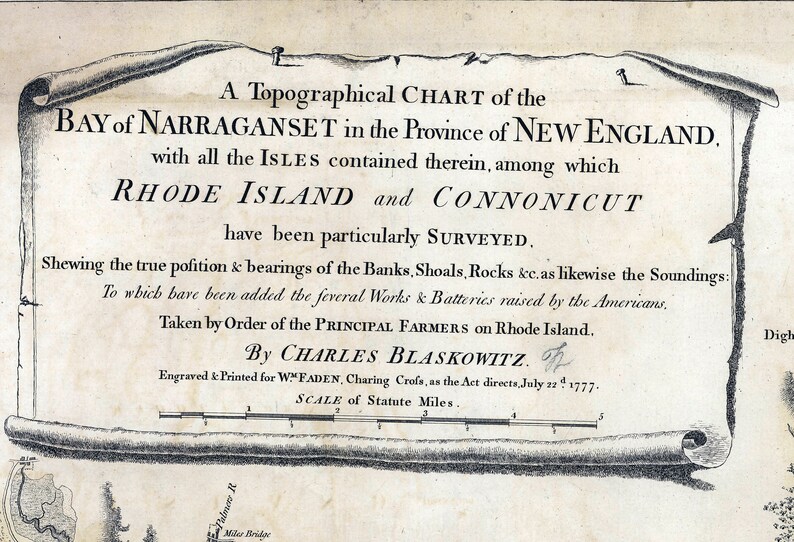 1777 Nautical Chart of Narraganset Bay Rhode Island - Etsy