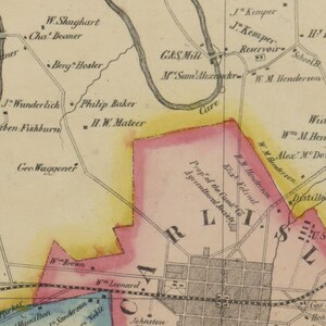 1858 Map of Cumberland County PA From Actual Surveys Carlisle ...