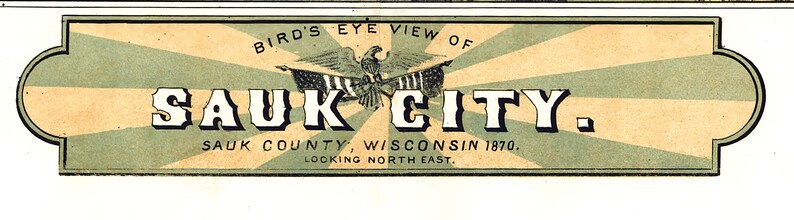 1870 Panoramic Map of Sauk City Sauk County Wisconsin - Etsy