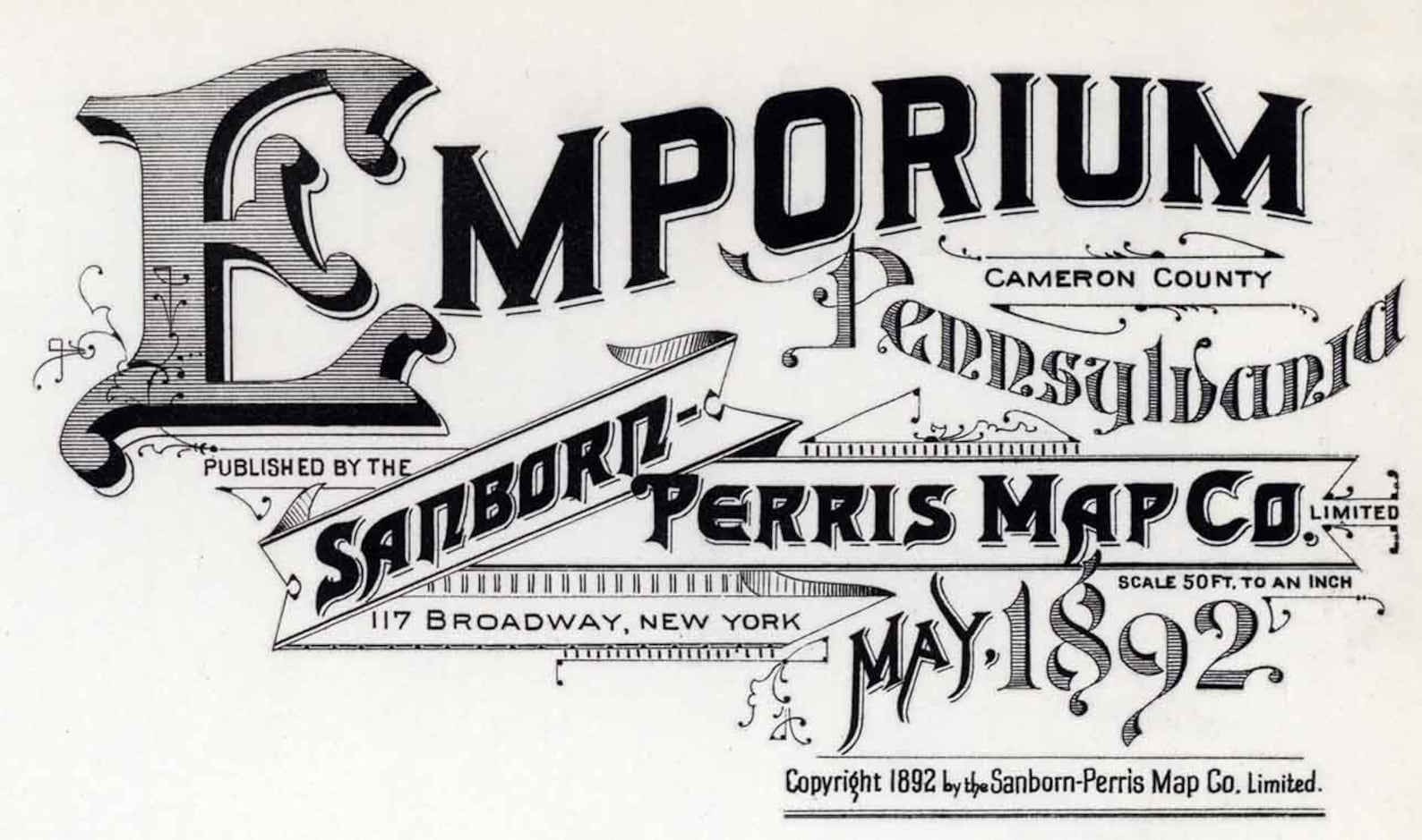 1892 Town Map of Emporium Cameron County Pennsylvania - Etsy