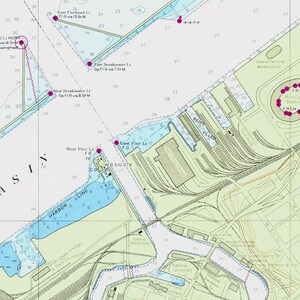 1965 Nautical Map of Cleveland Harbor - Etsy