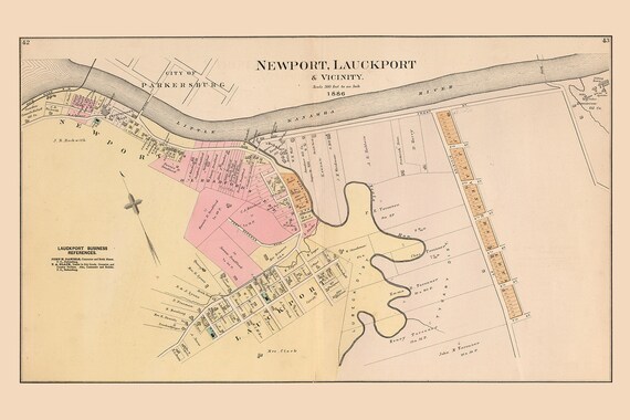 1860 Map Of Newport Kentucky
