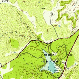1956 Topo Map of Meridian Texas - Etsy