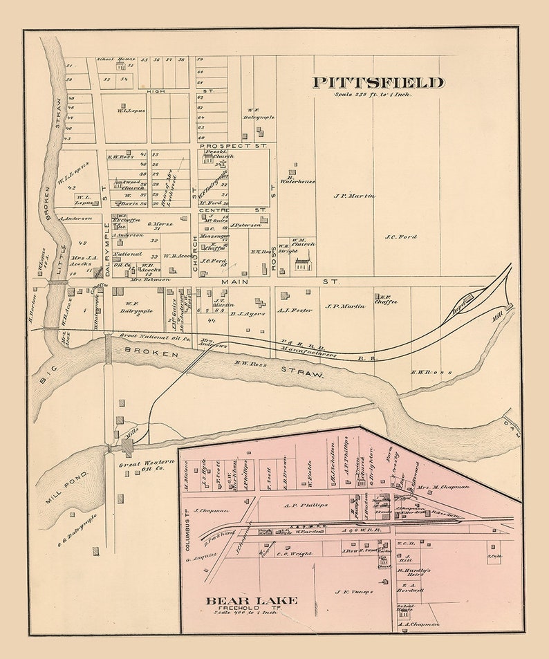 1878 Town Map of Pittsfield Warren County Pennsylvania - Etsy