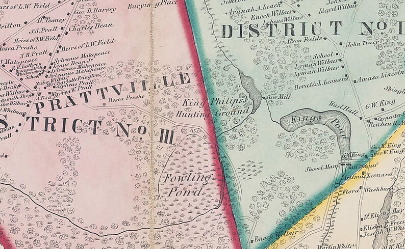 1855 Town Map of Raynham Bristol County Massachusetts - Etsy
