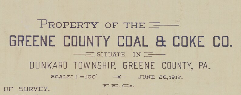 1917 Map of the Greene County Coal and Coke Company Pennsylvania - Etsy