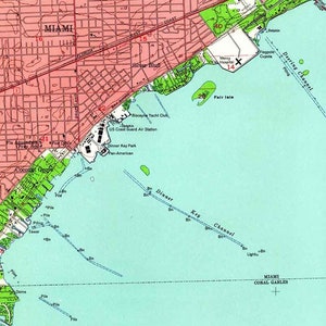1947 Topo Map of Key Biscayne Florida Quadrangle - Etsy