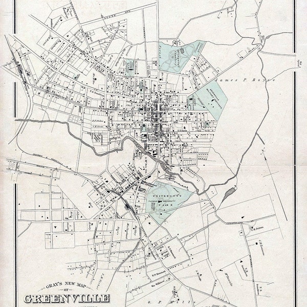 Maps of Greenville Sc - Etsy