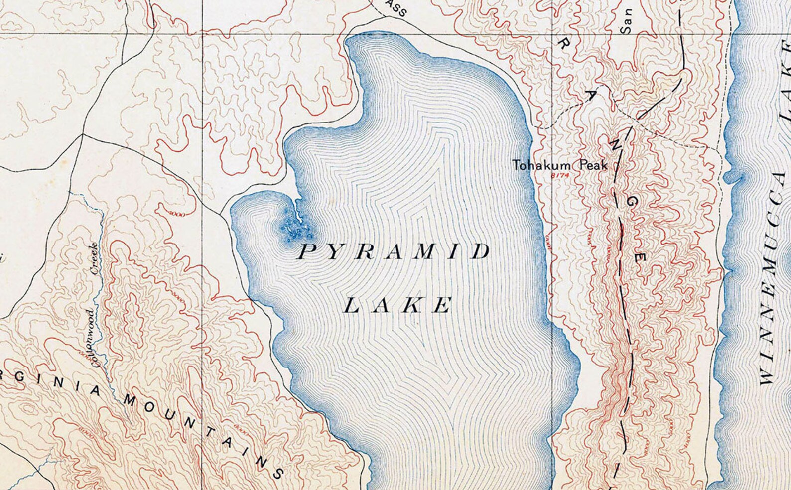 1886 Topo Map of Granite Range Nevada Pyramid Lake Winnemucca | Etsy