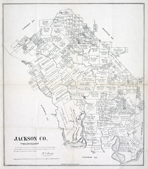 1880 Map of Jackson County Texas - Etsy