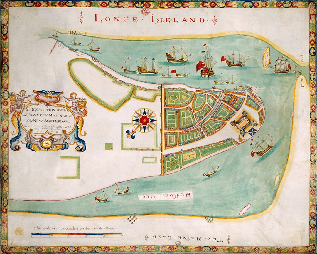 1664 Map of New Amsterdam New York City - Etsy