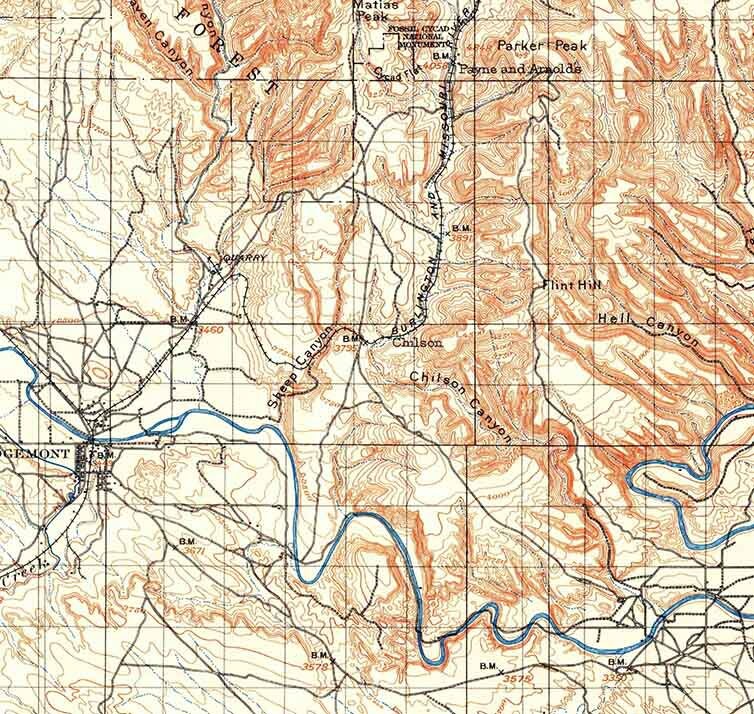 1902 Topo Map of Edgemont South Dakota - Etsy